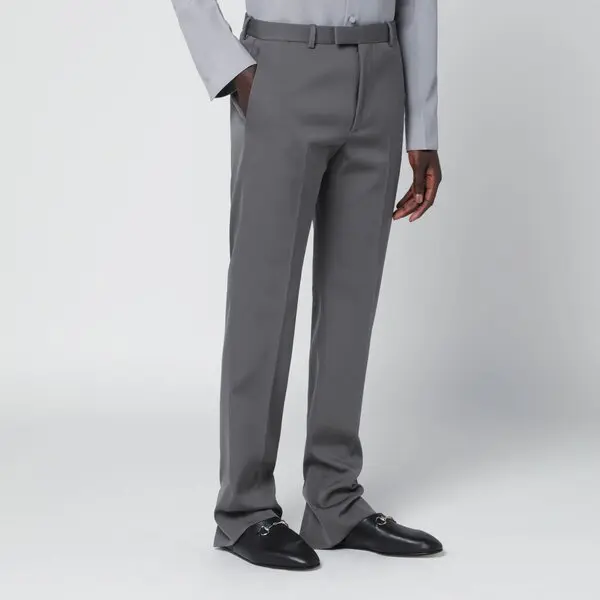 Gucci Grey Wool Satin Trousers