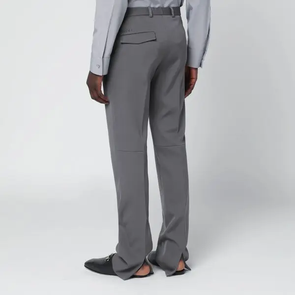 Gucci Grey Wool Satin Trousers