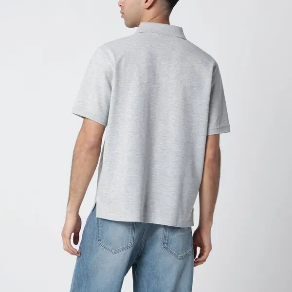 Saint Laurent Cotton Piqué Polo With Cassandre Logo