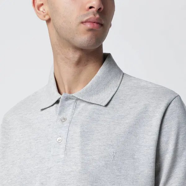 Saint Laurent Cotton Piqué Polo With Cassandre Logo