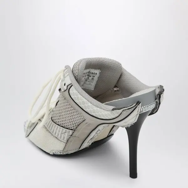 Balenciaga Stapler Heeled Sandals With Distressed Effect - Grey