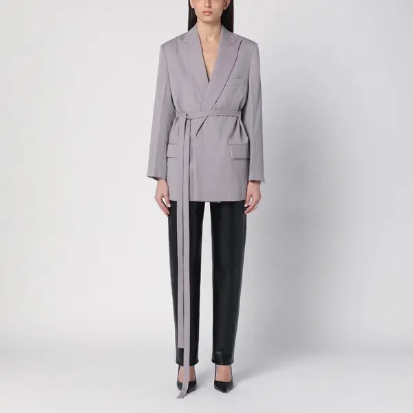 Victoria Beckham Belted Light Wool Jacket