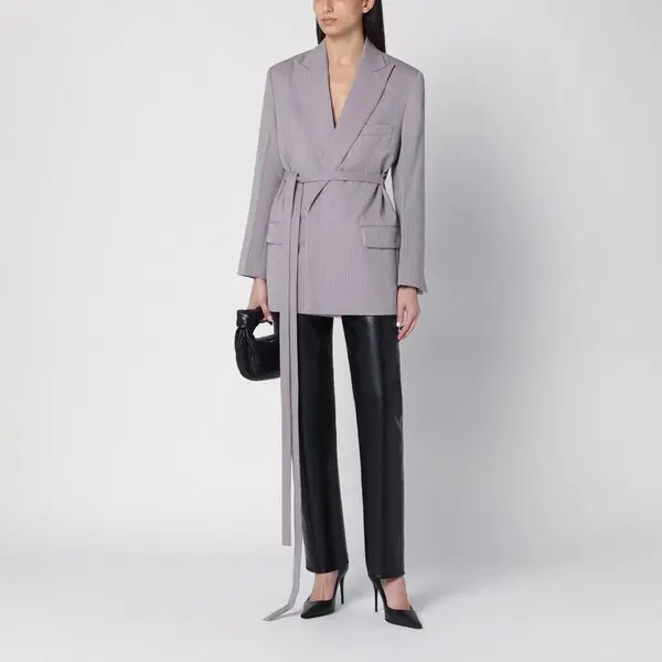 Victoria Beckham Belted Light Wool Jacket