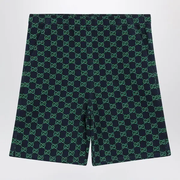 Gucci Gg Cotton Piqué Shorts - Blue