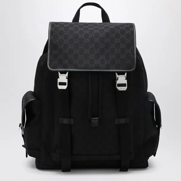 Gucci Large Gg Fabric Backpack - Black