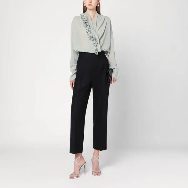Alberta Ferretti Tailored Virgin Wool Blend Trousers