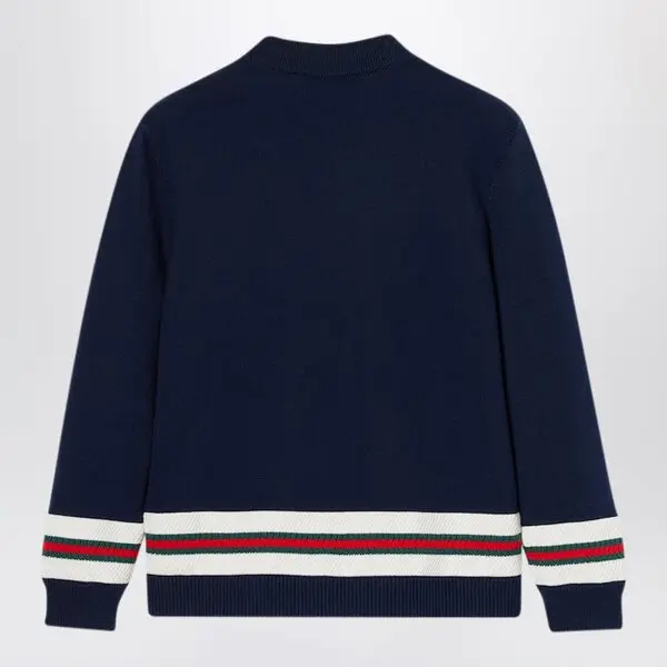 Gucci V-neck Cardigan With Web Detail