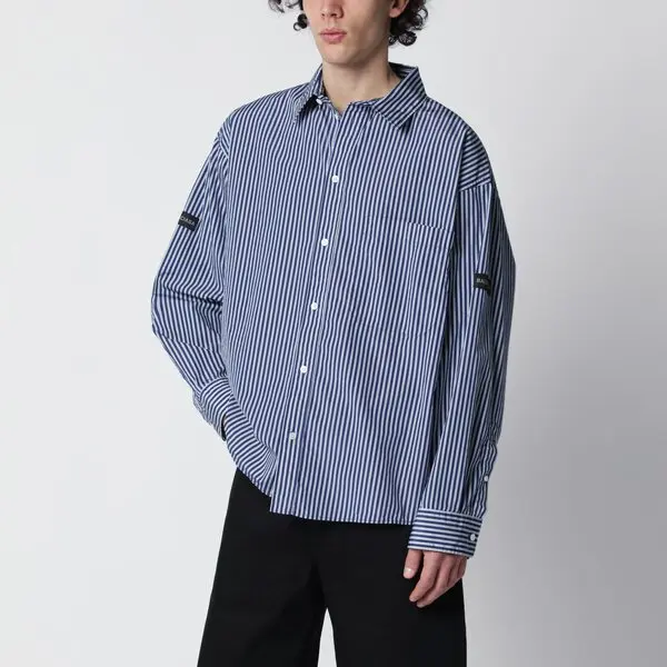 Balenciaga Oversize Navy And White Striped Shirt