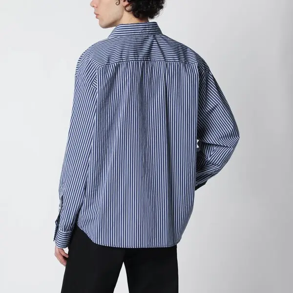 Balenciaga Oversize Navy And White Striped Shirt