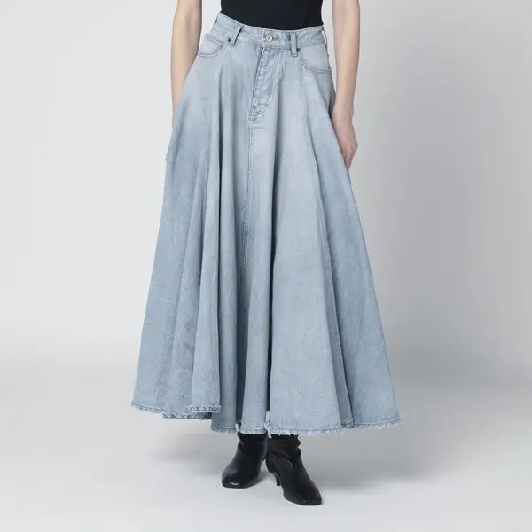 Balenciaga Maxi Godet Denim Skirt