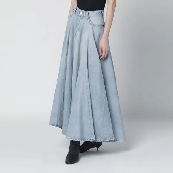Balenciaga Maxi Godet Denim Skirt