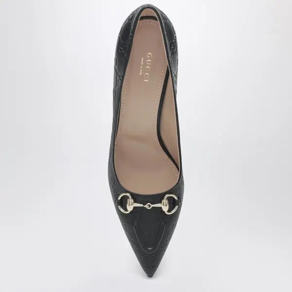 Gucci Gg Leather Pumps With Horsebit Detail