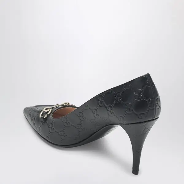 Gucci Gg Leather Pumps With Horsebit Detail