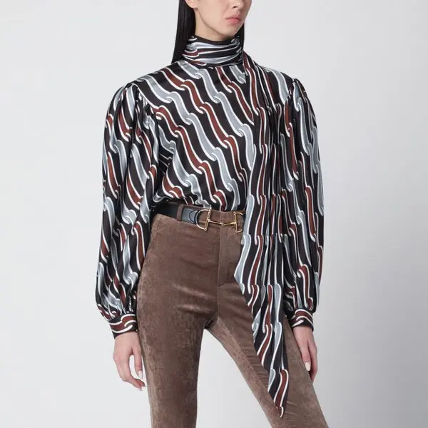 Gucci Printed Silk Twill Blouse
