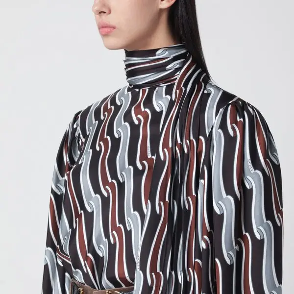 Gucci Printed Silk Twill Blouse