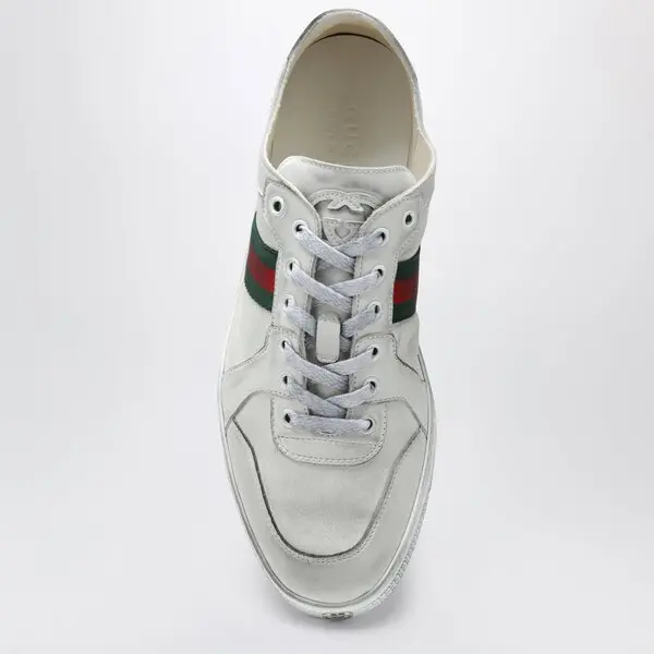 Gucci Leather Sneakers With Worn Effect