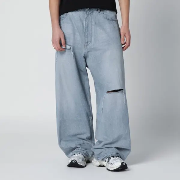 Balenciaga Baggy Wide-leg Ripped Jeans