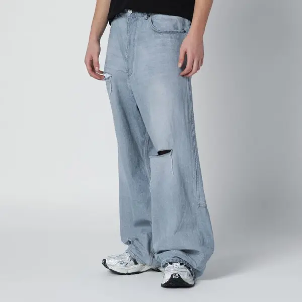 Balenciaga Baggy Wide-leg Ripped Jeans