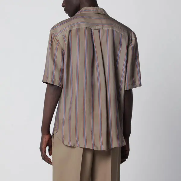 Saint Laurent Boxy Short-sleeve Button-up Cupro Shirt