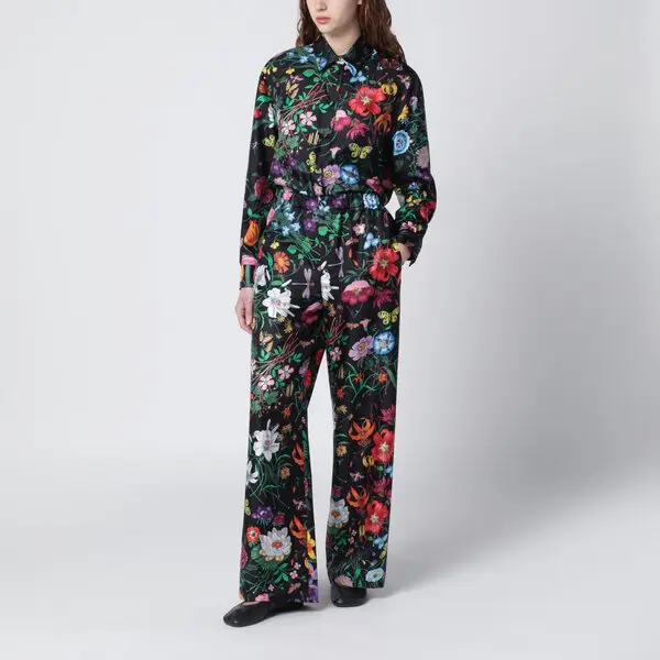 Gucci Silk Twill Shirt With Flora Print
