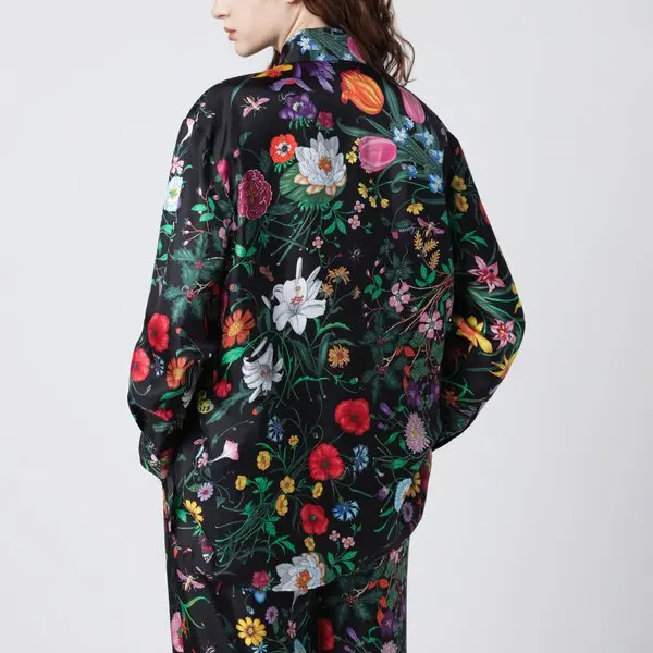Gucci Silk Twill Shirt With Flora Print