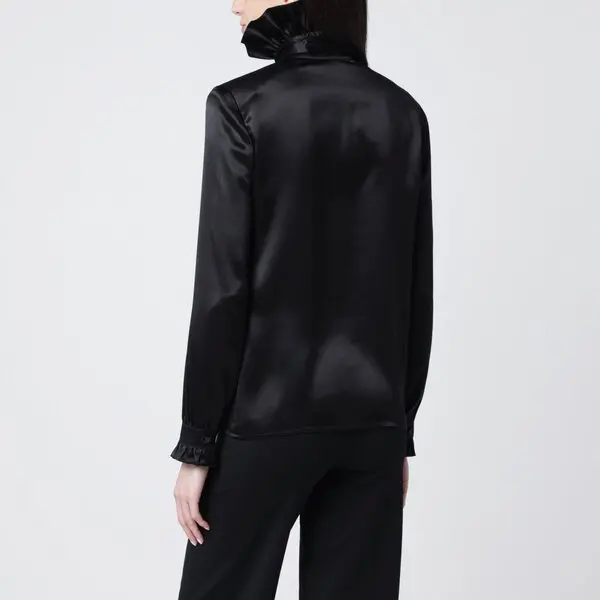 Gucci Silk Satin Shirt With Knotted Bow