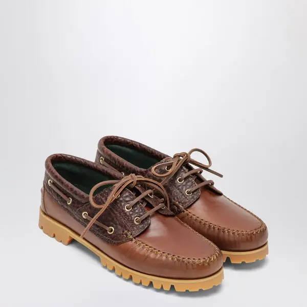 VINNY'S Boat Shoes With Crocodile Inserts