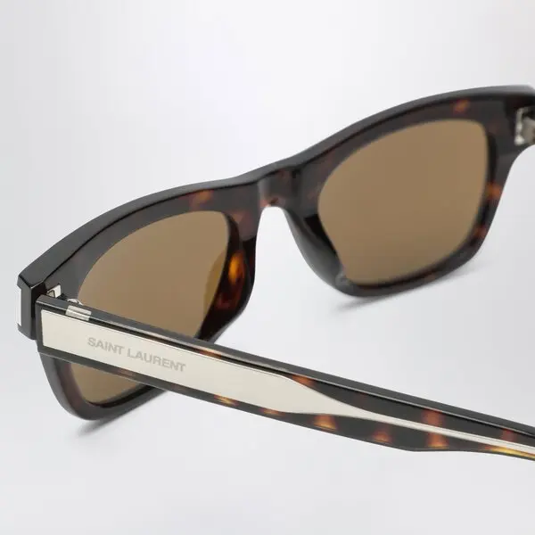 Saint Laurent Havana Rectangular Sunglasses