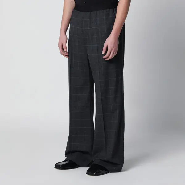 Balenciaga Tartan Wide-leg Trousers