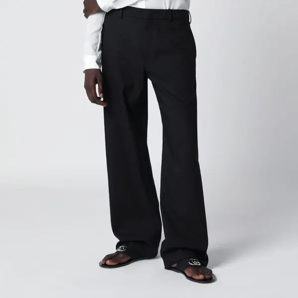 Gucci Wool Trousers With Gg Pattern