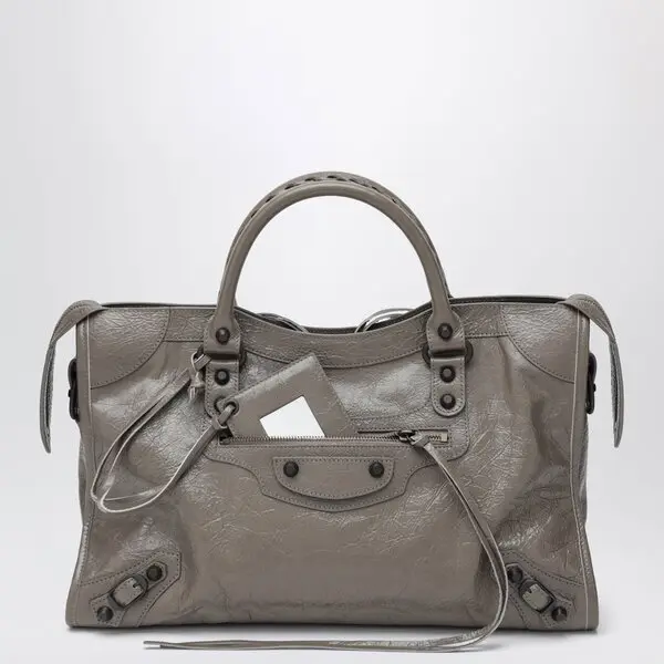 Balenciaga Le City Medium Handbag In Lambskin - Brown