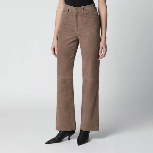 ROTATE BY BIRGER CHRISTENSEN Brown Suede Trousers