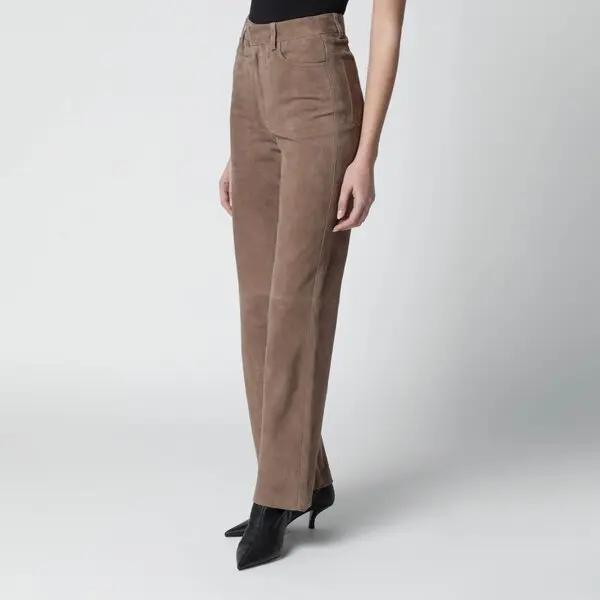 ROTATE BY BIRGER CHRISTENSEN Brown Suede Trousers