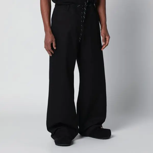 Balenciaga Cotton Twill Chino Trousers - Black