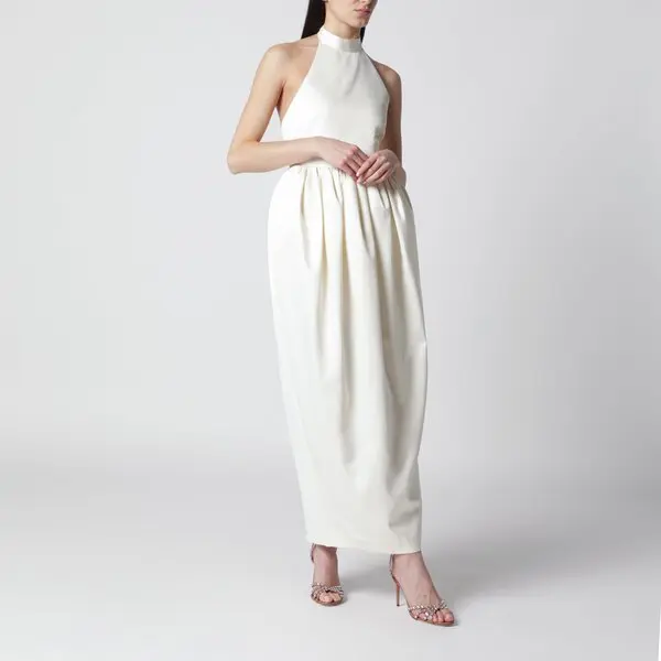 ROTATE BY BIRGER CHRISTENSEN Long Dress With Balloon Skirt - White