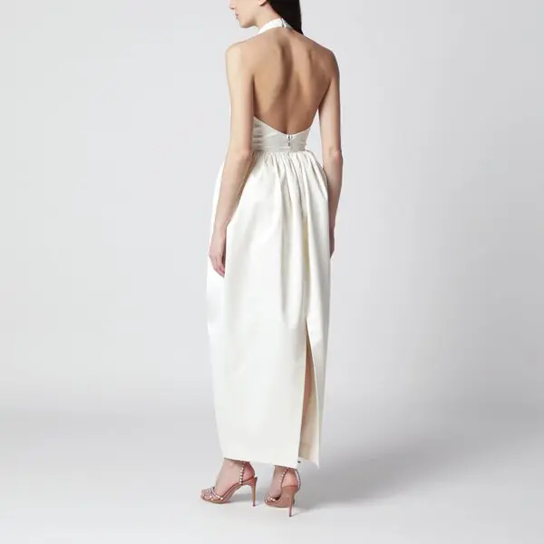 ROTATE BY BIRGER CHRISTENSEN Long Dress With Balloon Skirt - White