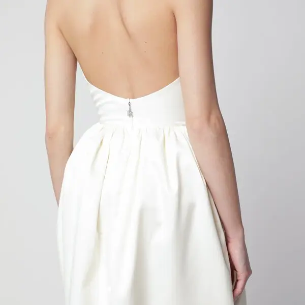 ROTATE BY BIRGER CHRISTENSEN Long Dress With Balloon Skirt - White