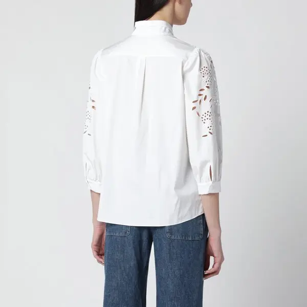 Valentino Garavani Cotton Poplin Shirt With Sangallo Embroidery - White