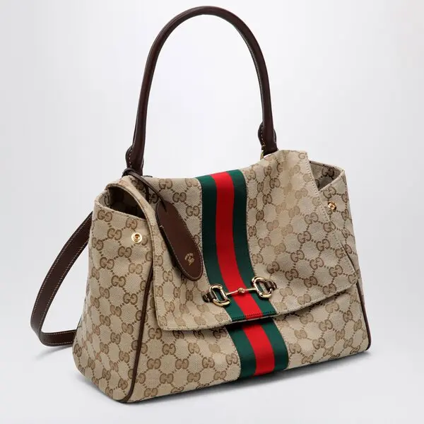Gucci Medium Paparazzo Top Handle Bag In Gg Canvas - Beige