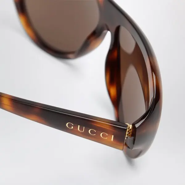 Gucci Tortoiseshell Aviator Sunglasses With Logo Detail
