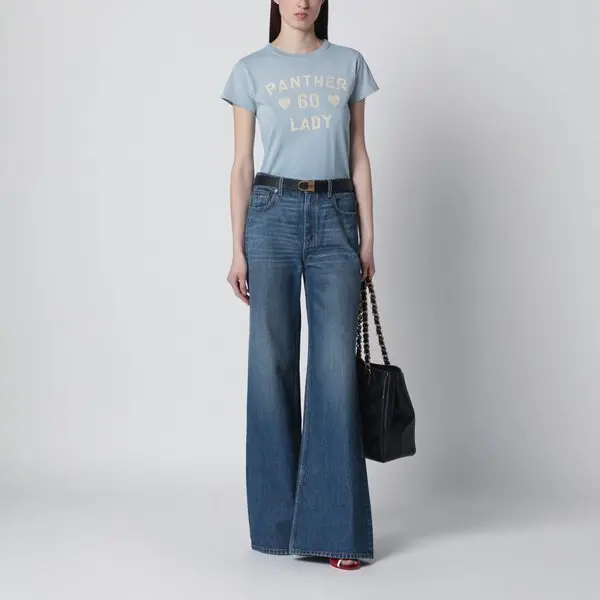 Valentino Garavani Panther Lady Cotton T-shirt - Grey