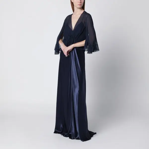 Alberta Ferretti Ruched Long Dress