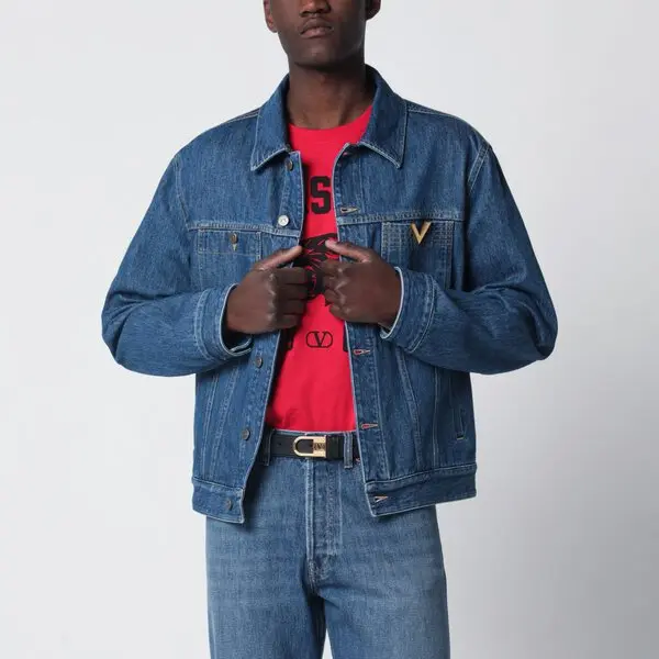 Valentino Garavani Denim Jacket With Vgold Detail