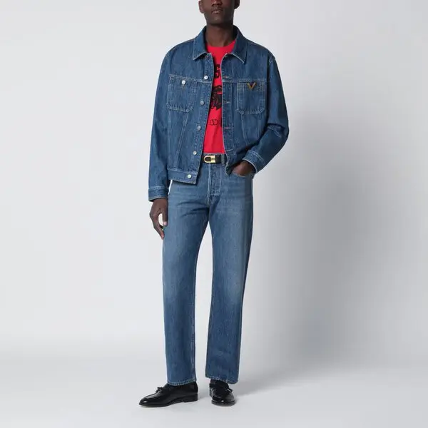 Valentino Garavani Denim Jacket With Vgold Detail