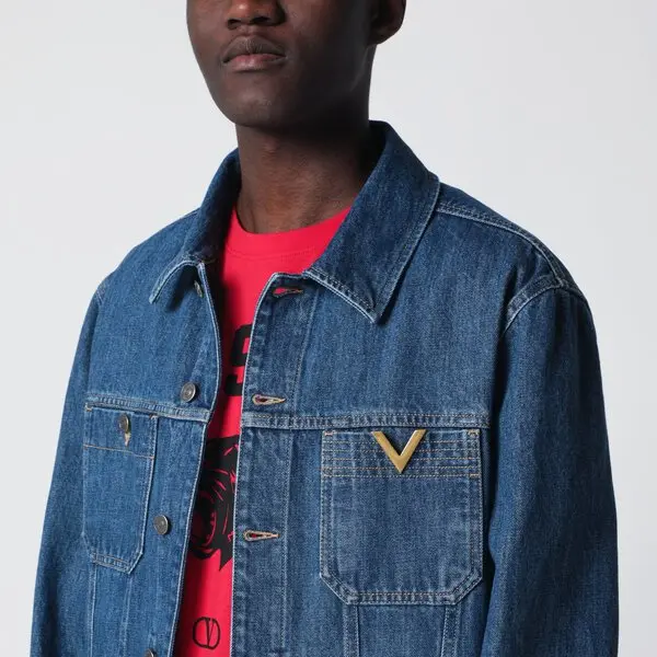 Valentino Garavani Denim Jacket With Vgold Detail