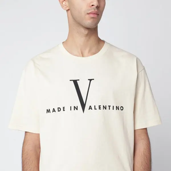 Valentino Garavani Butter-colored "made In " T-shirt - Beige