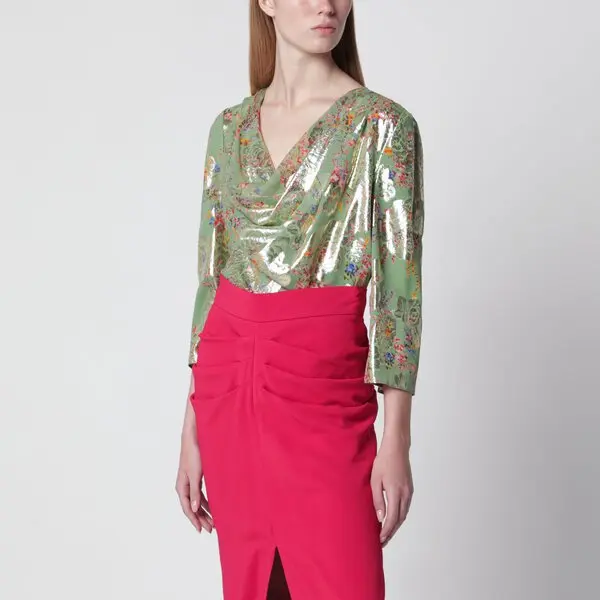 Valentino Garavani Lurex Floral Print Shirt