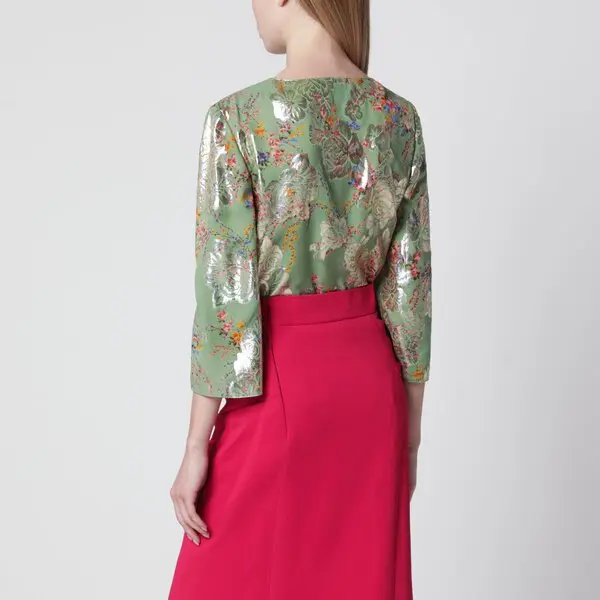 Valentino Garavani Lurex Floral Print Shirt