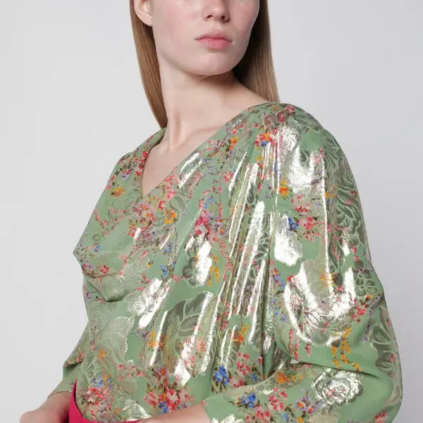 Valentino Garavani Lurex Floral Print Shirt