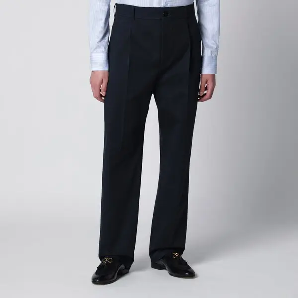 Valentino Garavani Navy Cotton Trousers